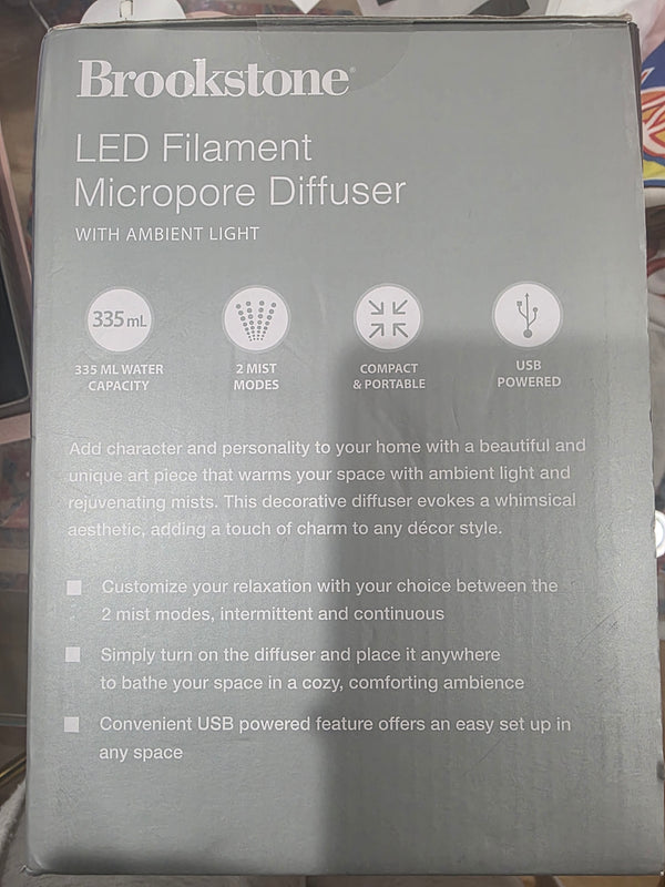 Brookstone LED Filament Micropore Diffuser with Ambient Light ...